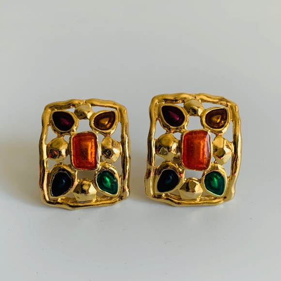 Vintage | Jewelry | Vintage Enamel Earrings | Poshmark